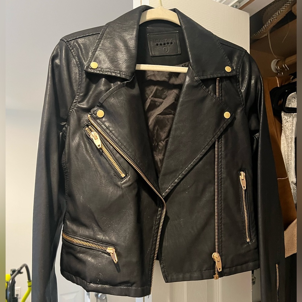 Blank Leather Jacket With Gold Hardware - Gem